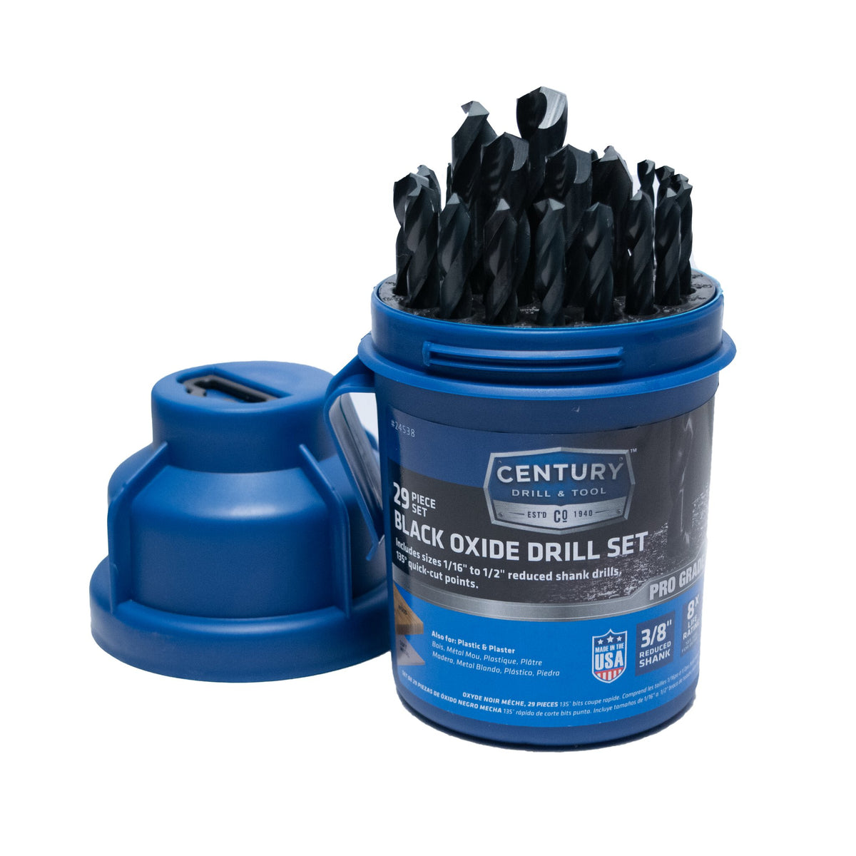 29-Piece Black Oxide Drill Bit Set | Pro Grade HSS for Metal & Wood ...