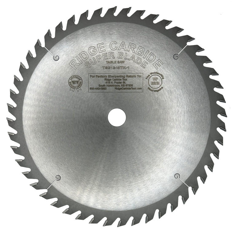 12" x 48T STR +20 Hk .080 / .125" THIN KERF TS2000 RIP Blade – Ridge ...