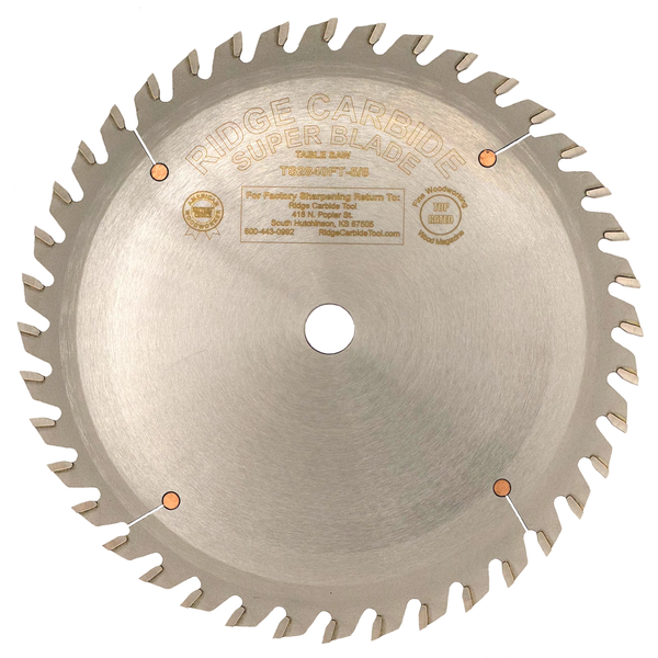 8 x 40T STR 15 Hk .087 .125 TS2000 Flat Top Box Joint Blade Ridge Carbide Tool